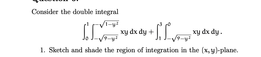 Solved Consider the double integral | Chegg.com