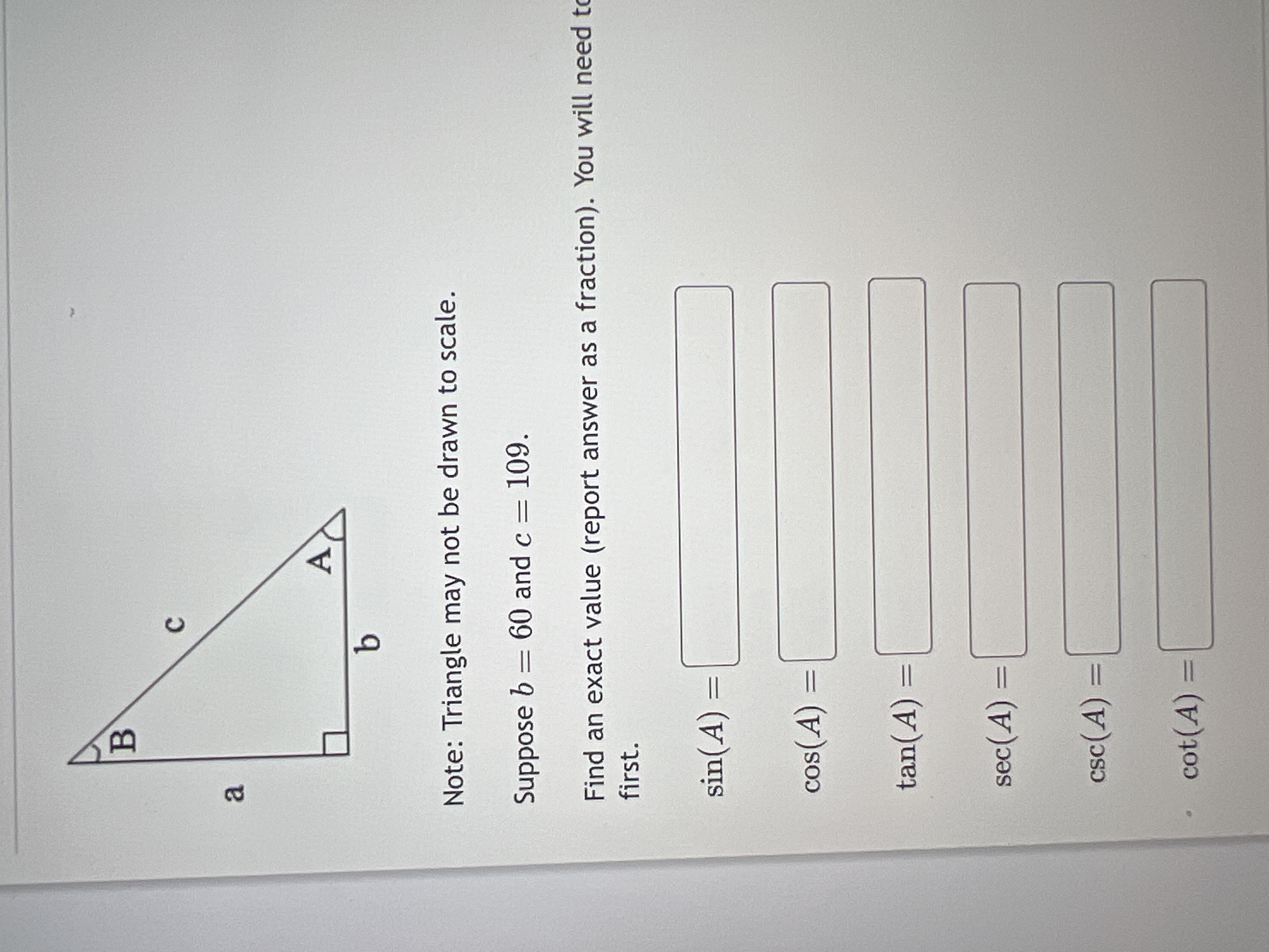 Solved Note: Triangle may not be drawn to scale. Suppose | Chegg.com