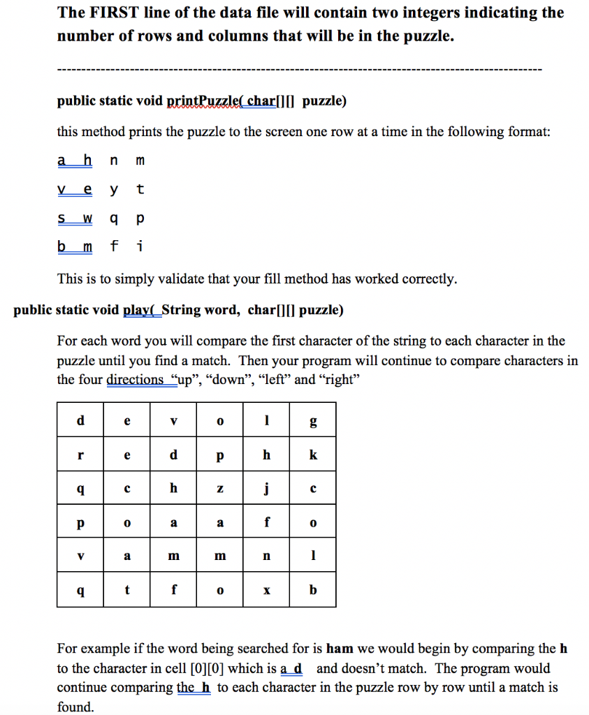 Topics: 2 dimensional arrays, string processing, | Chegg.com