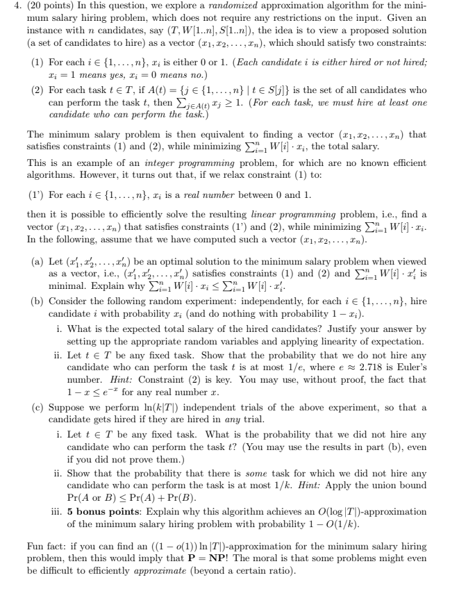 Solved 4 20 Points In This Question We Explore A 