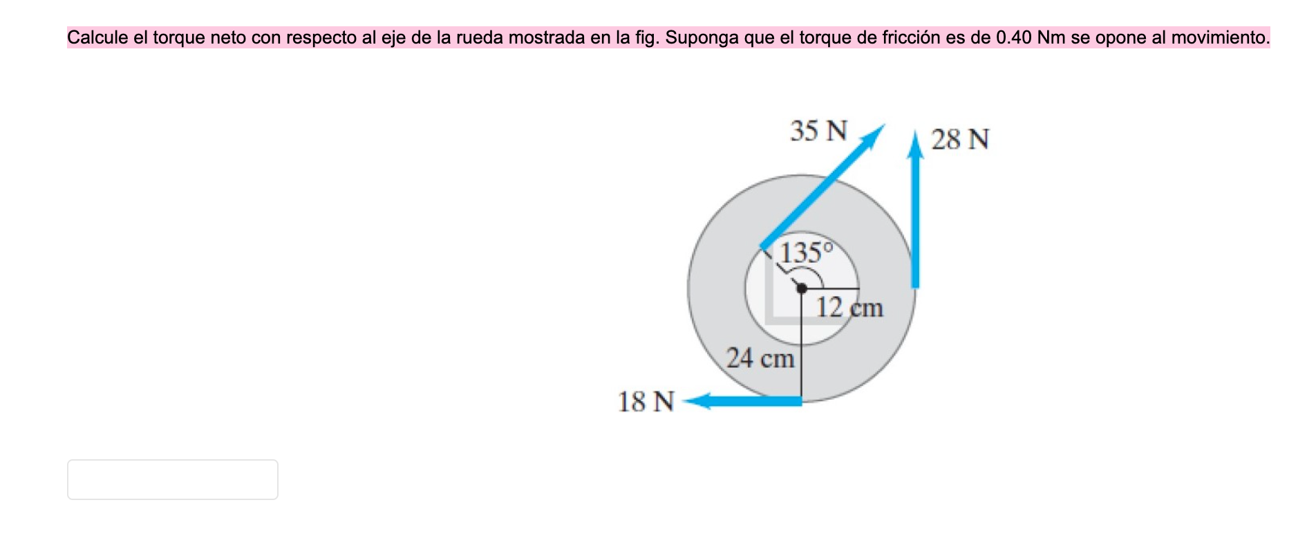 [Solved]: Calculate the net torque about the axis of the whe