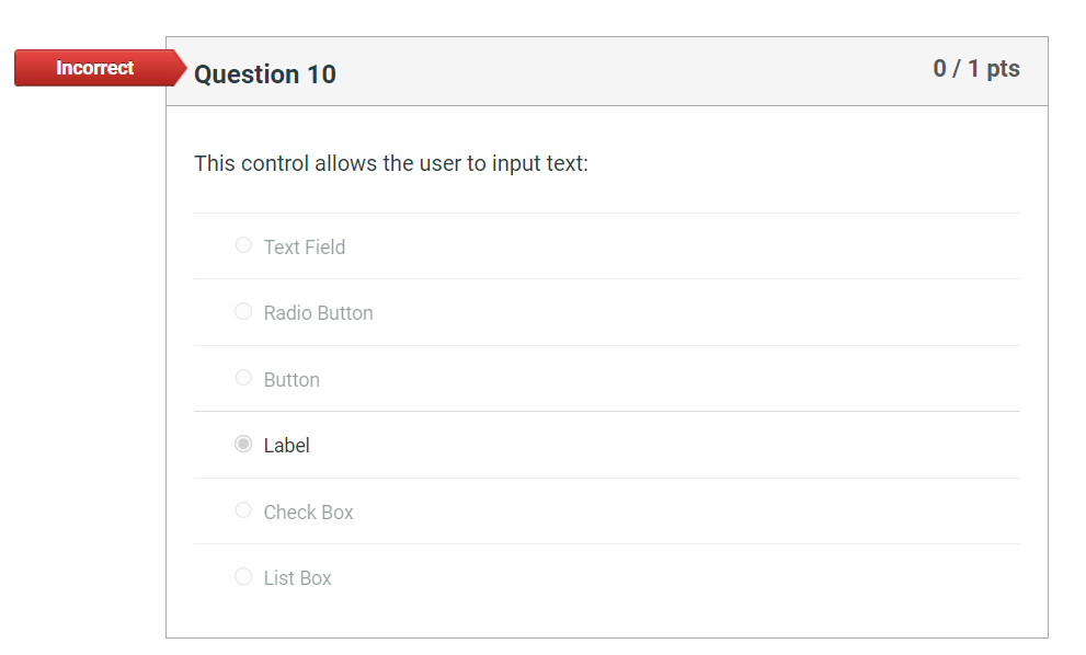 Solved Incorrect Question 10 This control allows the user to | Chegg.com