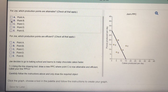 Solved For Joe, which production points are attainable? | Chegg.com