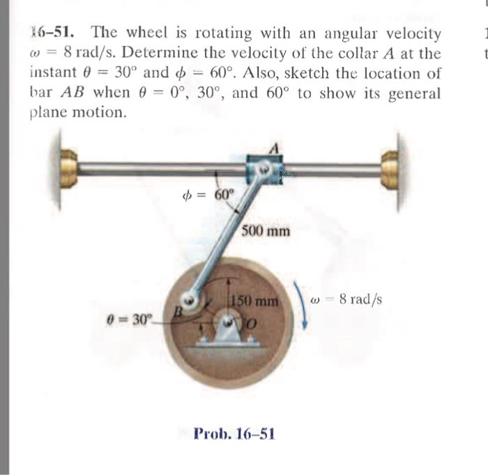 Solved 6-51. The wheel is rotating with an angular velocity | Chegg.com