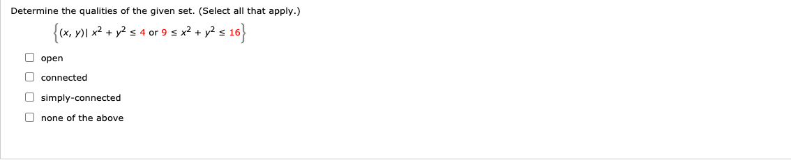 Solved Determine the qualities of the given set. (Select all | Chegg.com