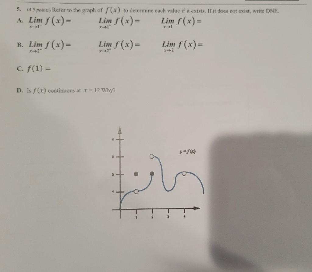 Solved A. Limx→1−f(x)=Limx→1+f(x)=Limx→1f(x)= B. | Chegg.com