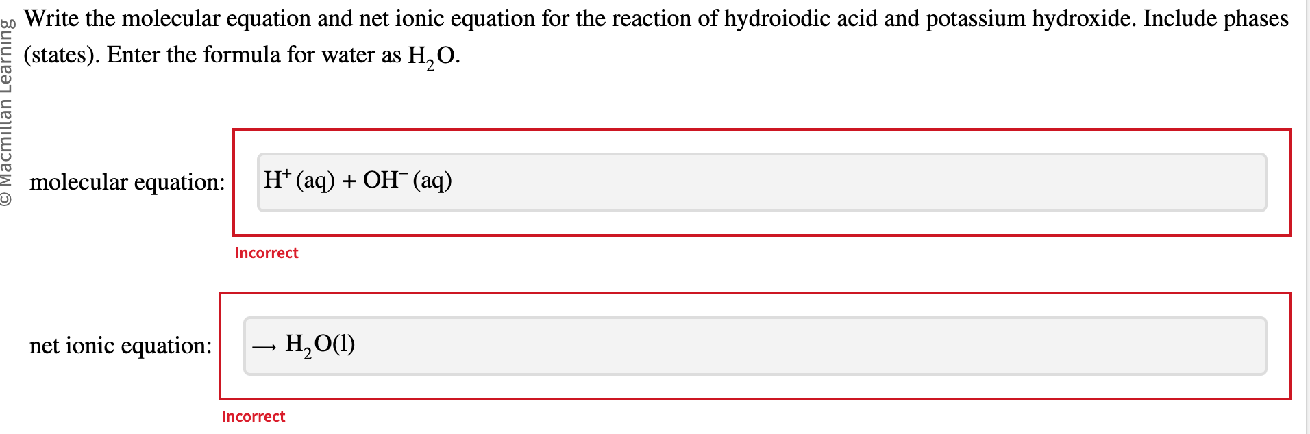Solved Write the molecular equation and net ionic equation | Chegg.com