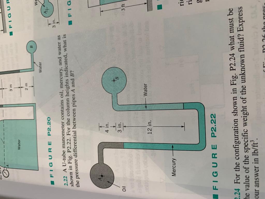 Solved A U-tube manometer contains oil, mercury, and water | Chegg.com