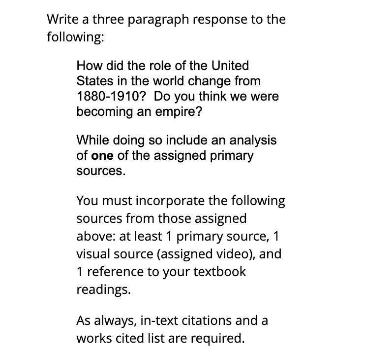 Solved te a three paragraph response to the owing: How did | Chegg.com
