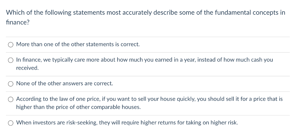 Solved Which of the following statements most accurately | Chegg.com