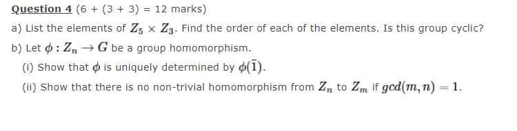 Solved = Question 4 (6 + (3 + 3) = 12 marks) a) List the | Chegg.com