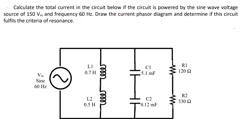 Solved Calculate the total current in the circuit below if | Chegg.com
