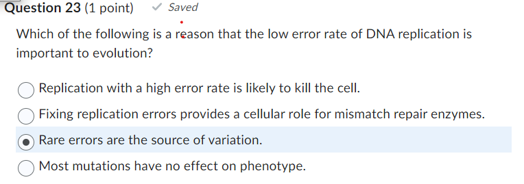 Solved Which of the following is a reason that the low error | Chegg.com
