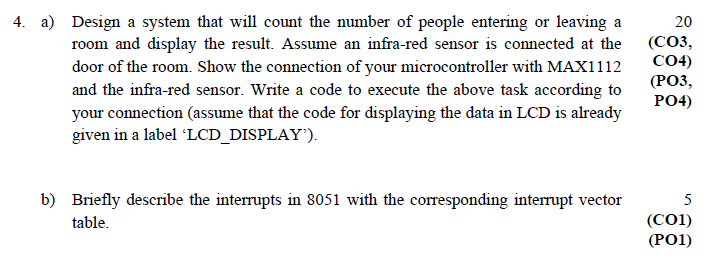 a) Design a system that will count the number of | Chegg.com