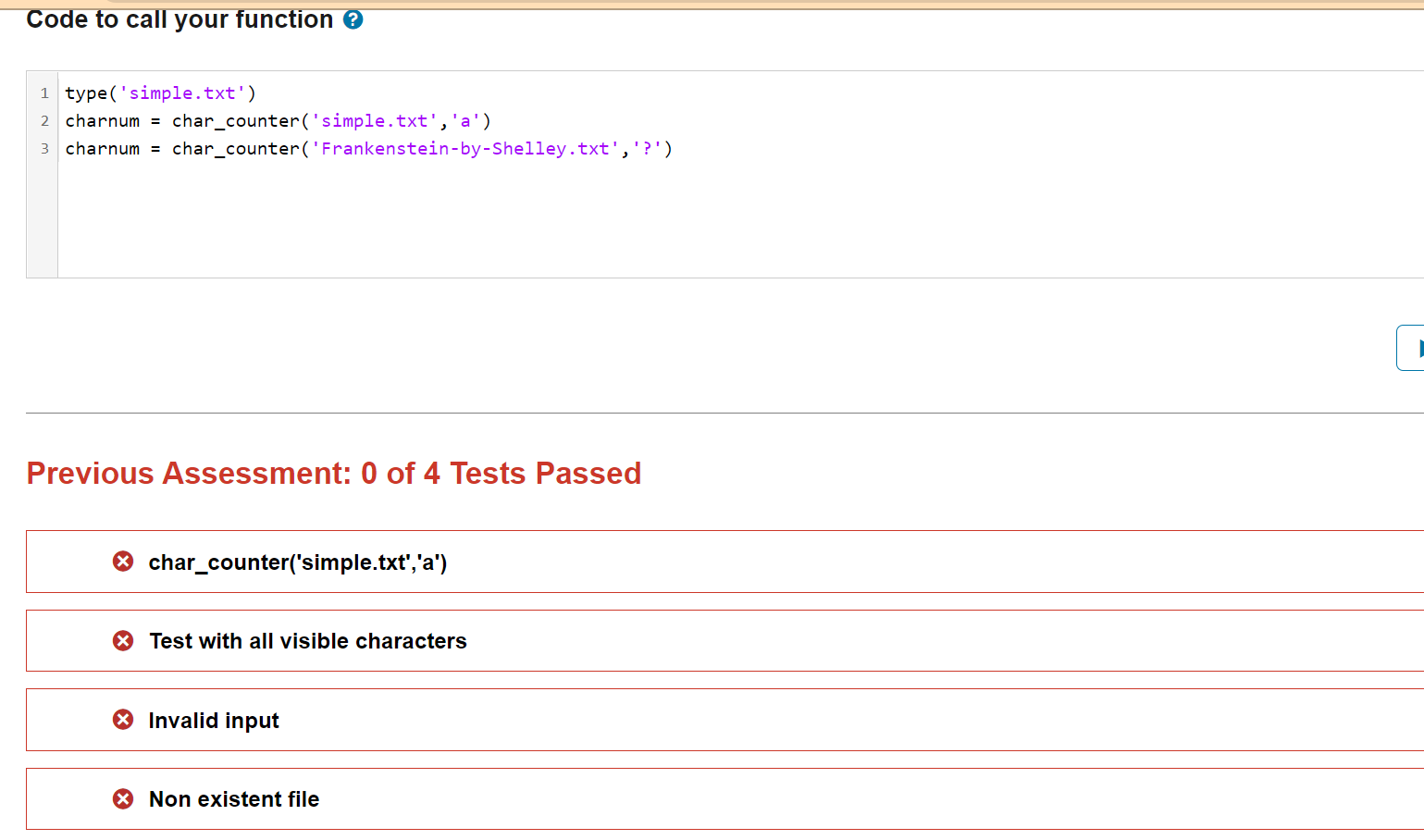 Solved Text File I/O Write a function called char_counter | Chegg.com