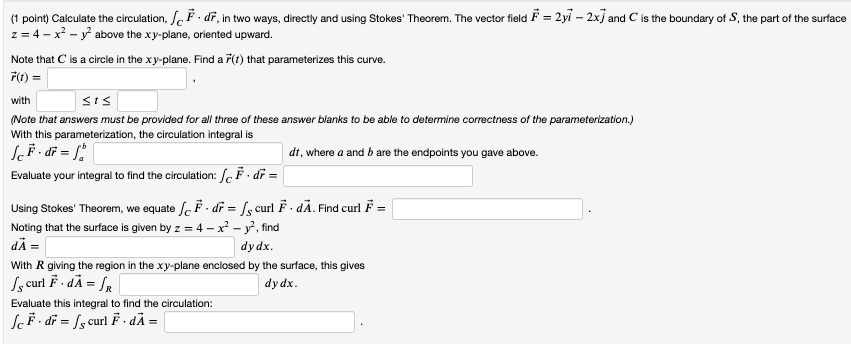 Solved 1 Point Calculate The Circulation J F Dr In Two