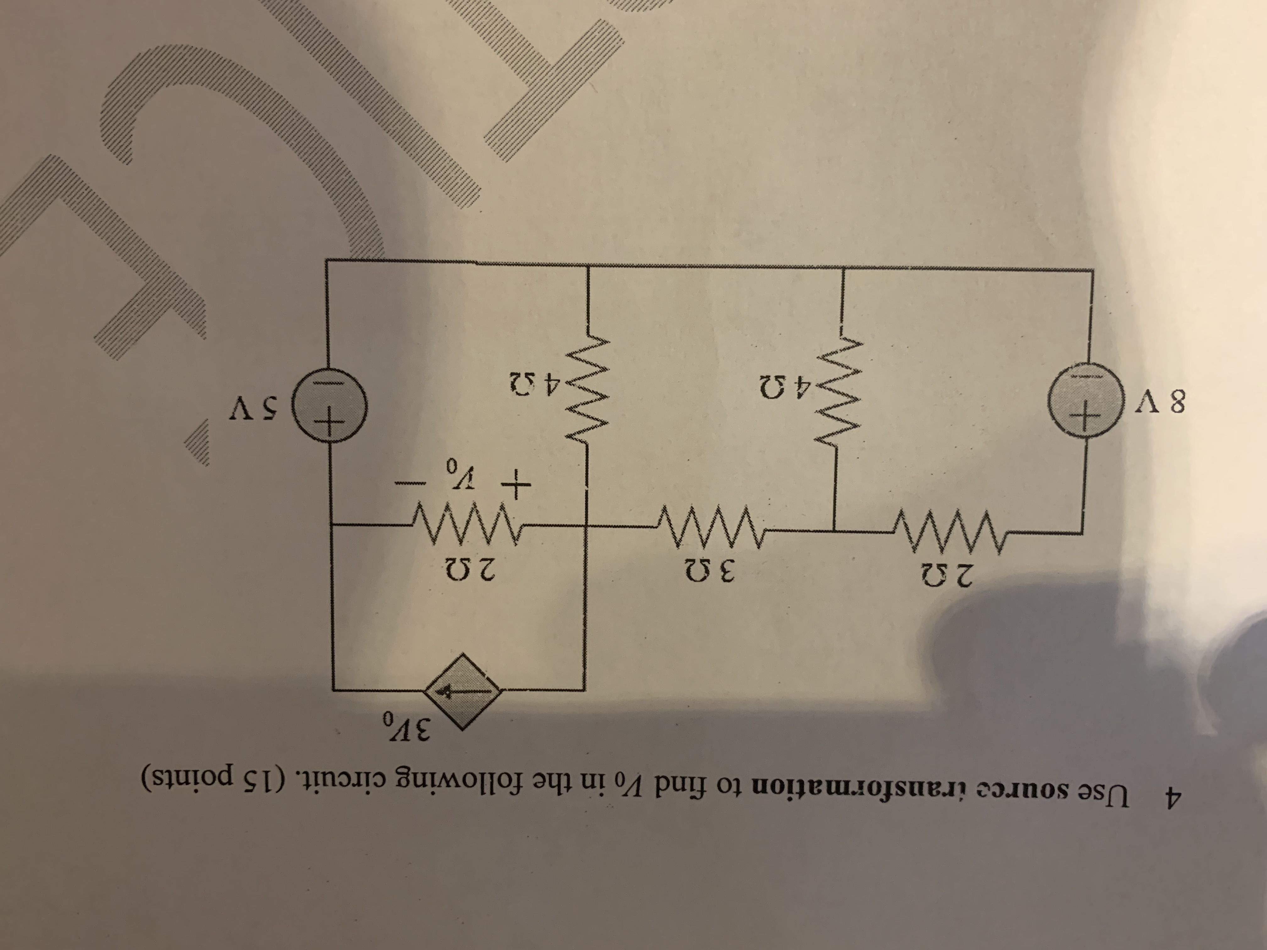 Solved 4. Use source transformation to find Vo in the | Chegg.com
