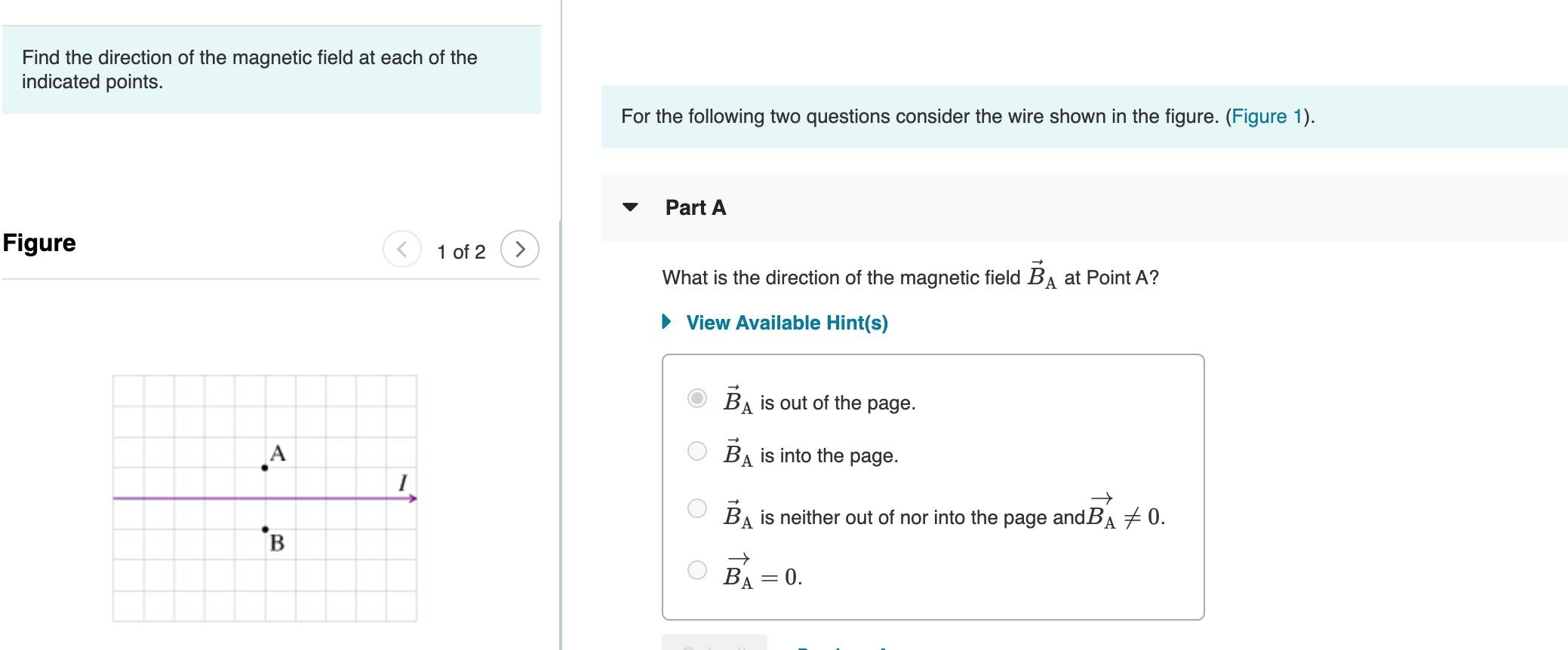 Solved Practice Find the direction of the magnetic field at | Chegg.com