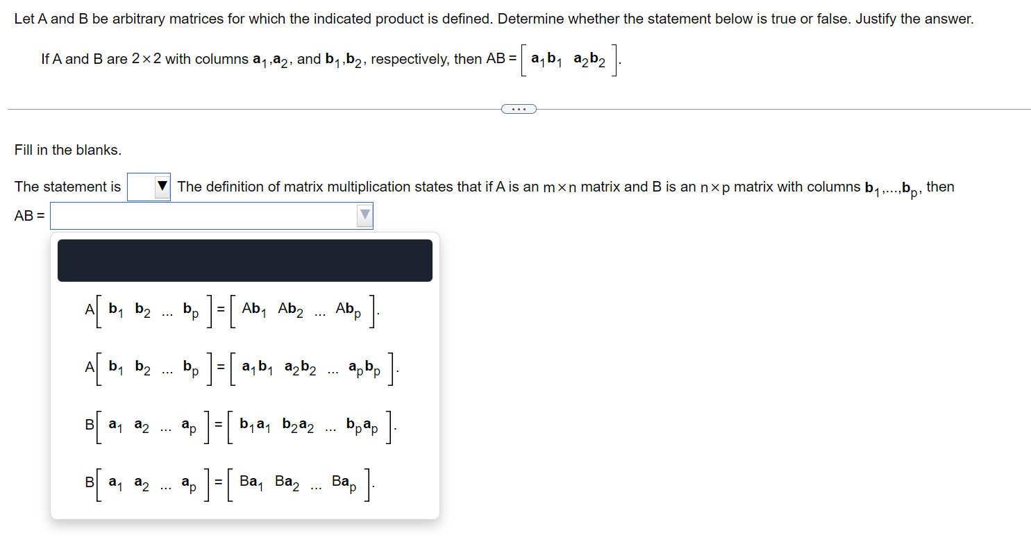 Solved Let A and B be arbitrary matrices for which the | Chegg.com Solved Let A and B be arbitrary matrices for which the | Chegg.com