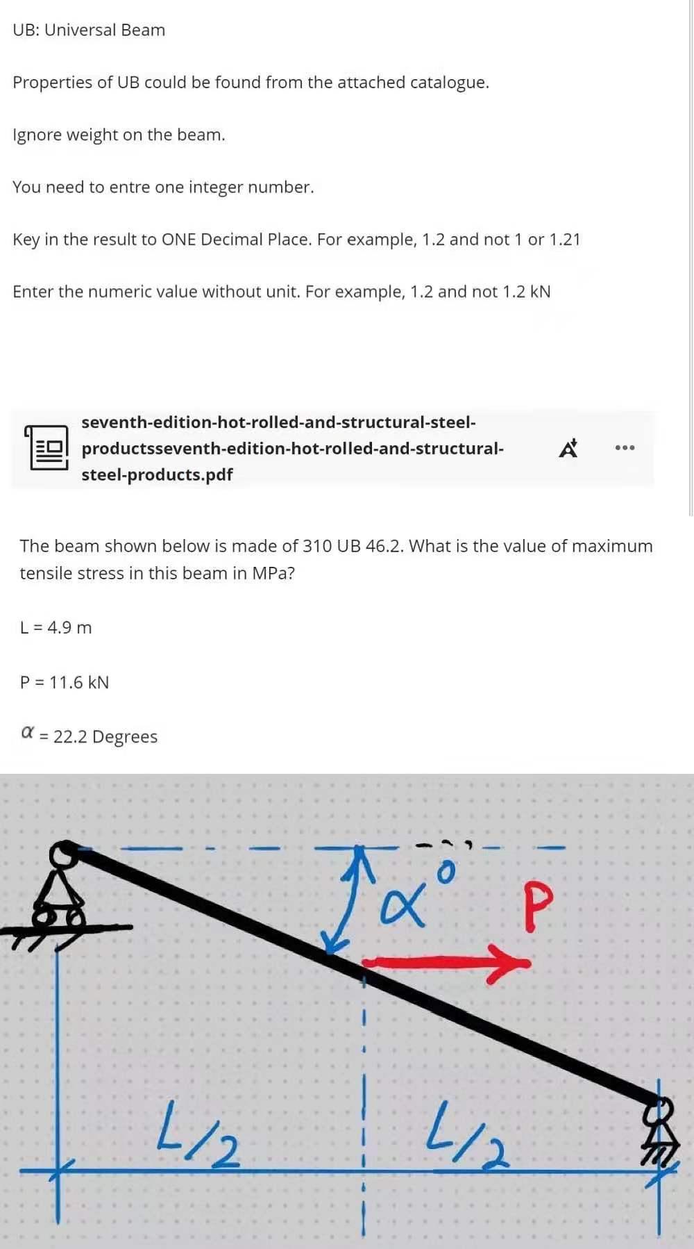 Solved UB: Universal Beam Properties of UB could be found | Chegg.com