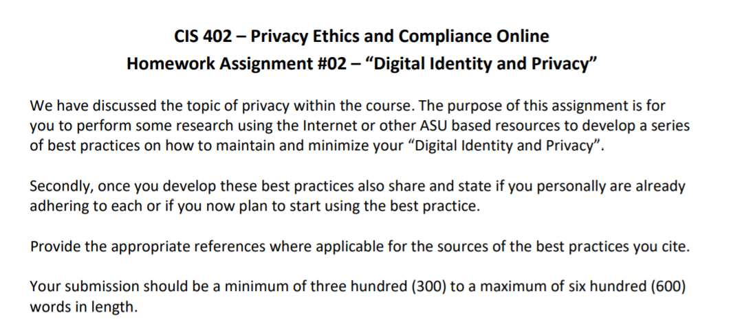 Solved We have discussed the topic of privacy within the | Chegg.com