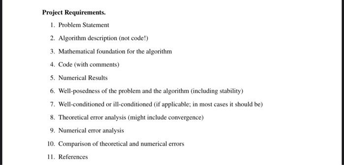 Project Requirements.Problem StatementAlgorithm | Chegg.com