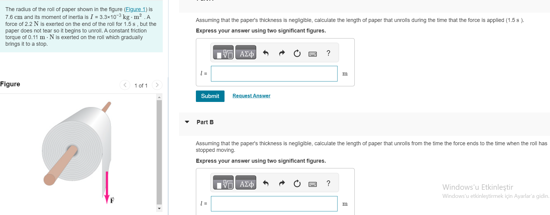 Solved The radius of the roll of paper shown in the figure | Chegg.com