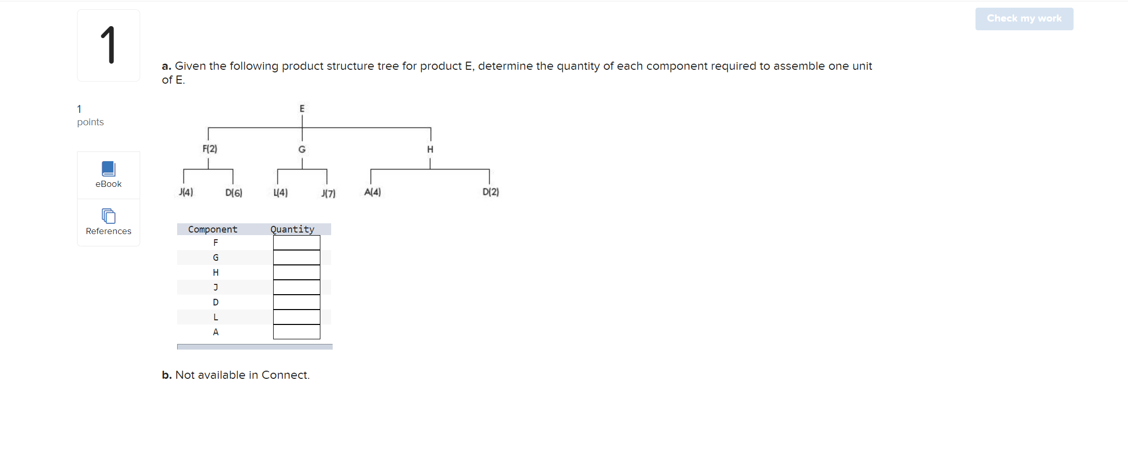Solved Check my work 1 a. Given the following product | Chegg.com