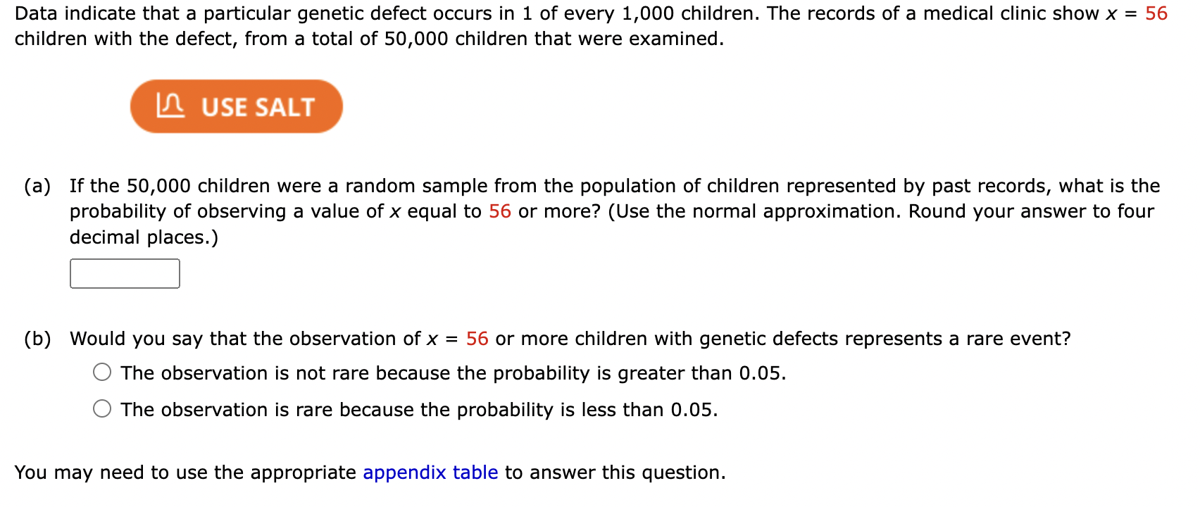 Solved Data indicate that a particular genetic defect occurs | Chegg.com