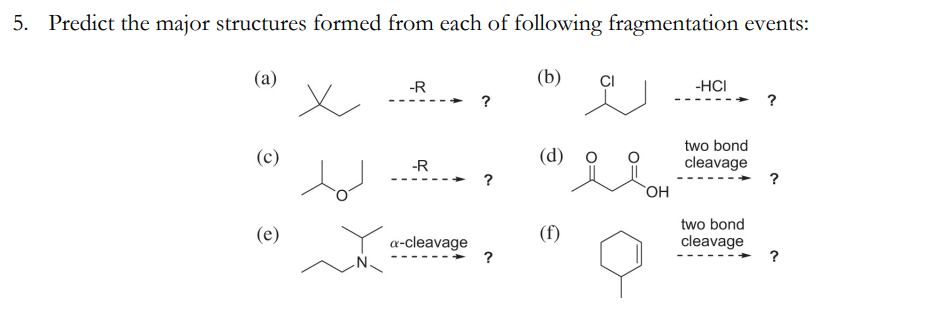 Solved Draw out the fragmentation events for Mass | Chegg.com