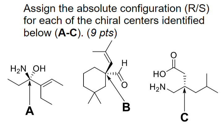 Solved Assign the absolute configuration (R/S) for each of | Chegg.com
