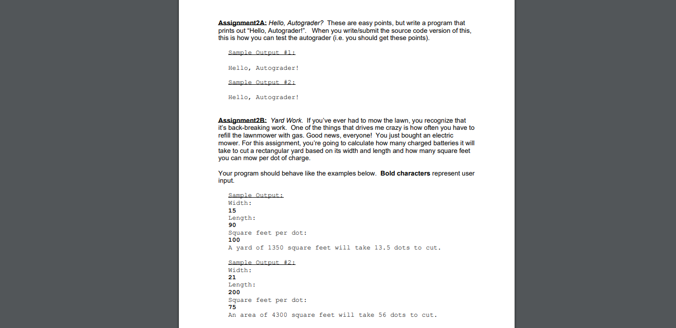 Solved Assignment2A: Hello, Autograder? These are easy | Chegg.com