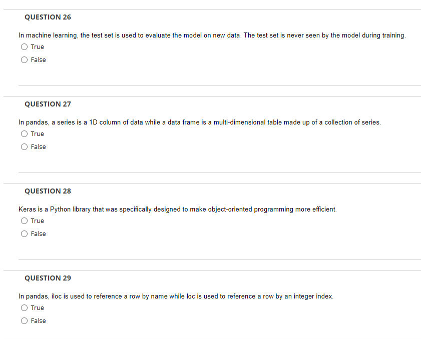 Solved In machine learning, the test set is used to evaluate | Chegg.com
