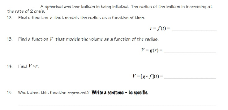 Solved A spherical weather balloon is being inflated. The | Chegg.com