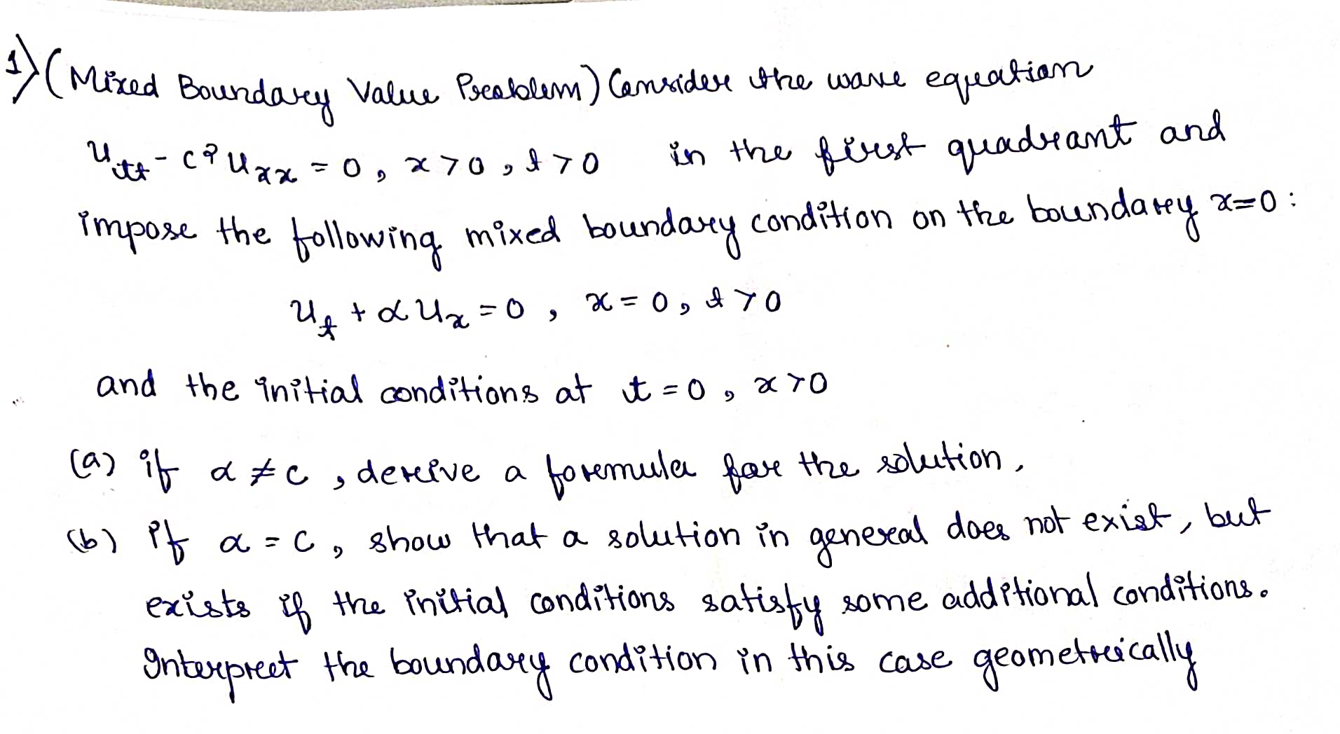 Solved (Mixed Boundary Value Probblem) ﻿Considere the wave | Chegg.com