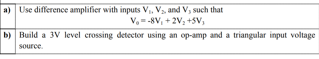 Solved Use difference amplifier with inputs V1 , V2 , and V3 | Chegg.com