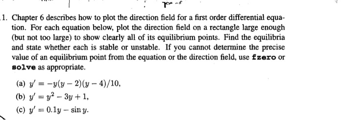 Solved 1. Chapter 6 describes how to plot the direction | Chegg.com