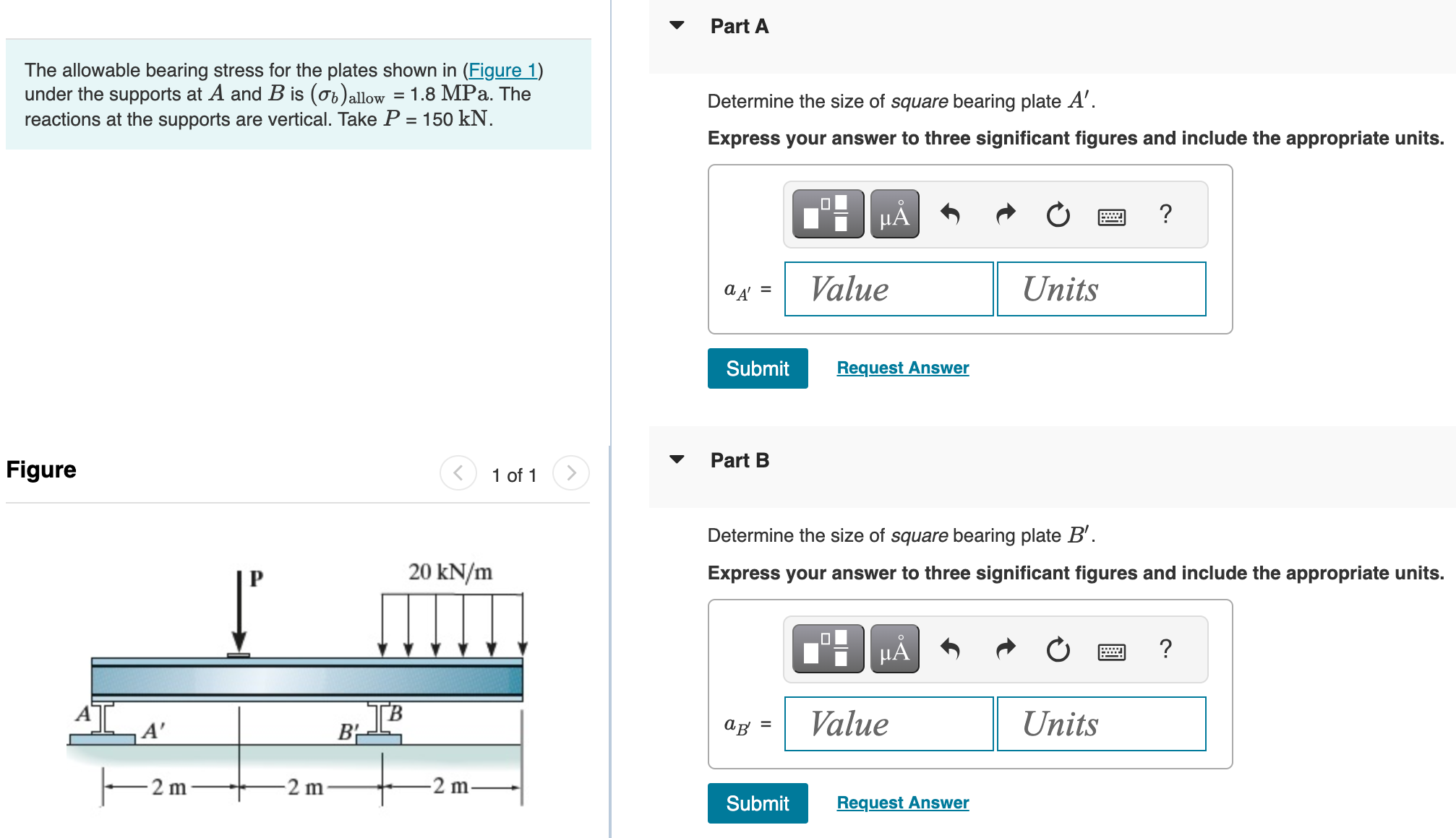 Solved The allowable bearing stress for the plates shown in | Chegg.com