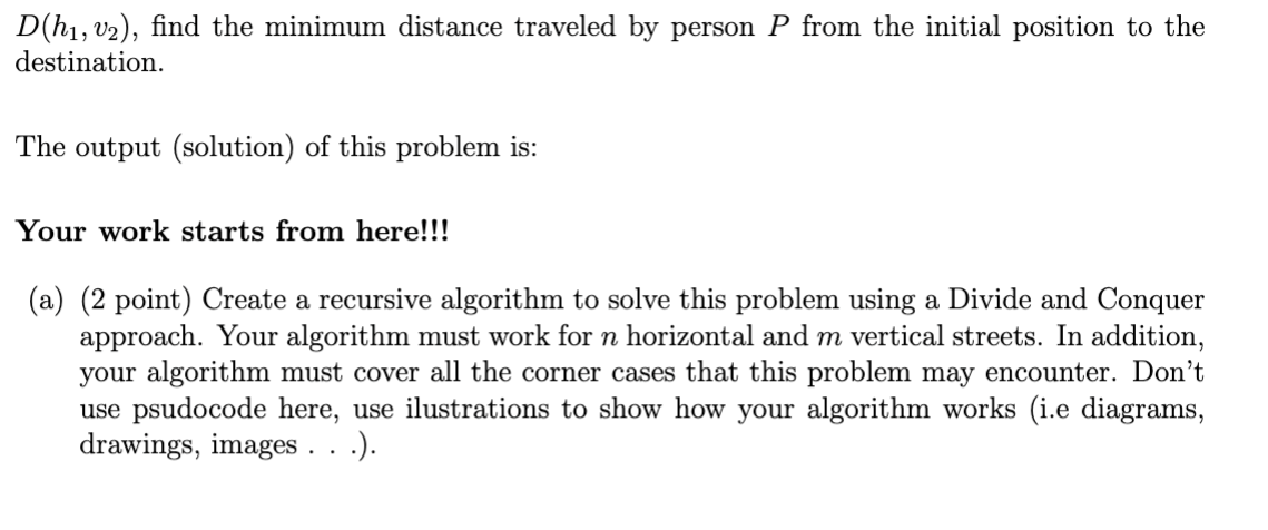 Solved (6 points) Divide and Conquer The following | Chegg.com