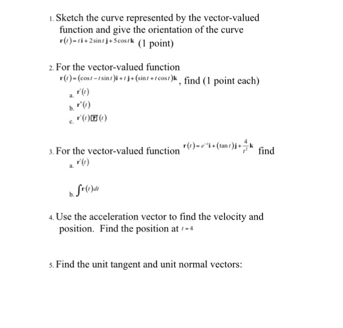 Solved Sketch the curve represented by the vector-valued | Chegg.com