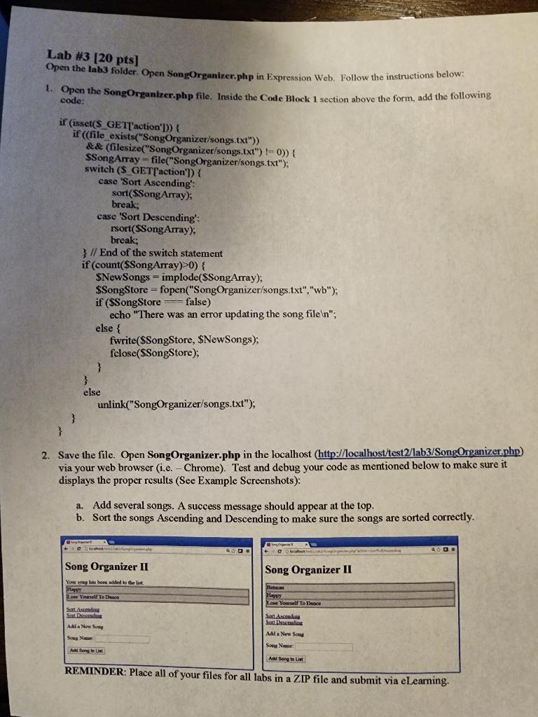 Solved Lab \#1 [40 pts] Inside the test 2 folder, open the | Chegg.com