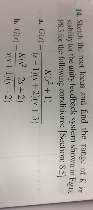 Solved 14. Sketch the root locus and find the range of K | Chegg.com