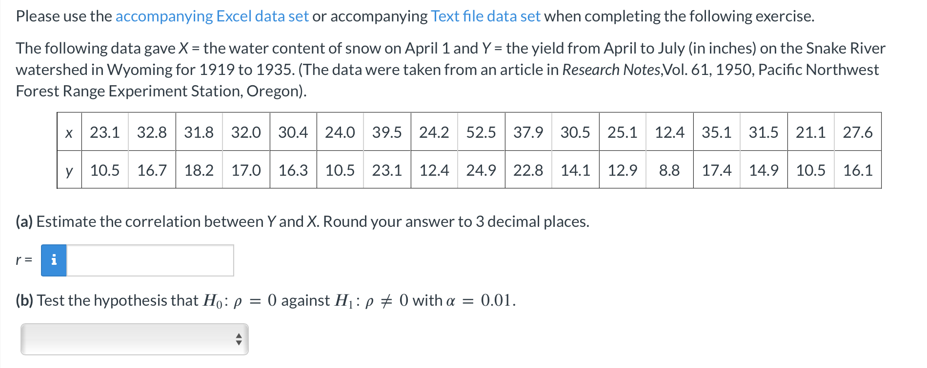 Solved Please use the accompanying Excel data set or | Chegg.com