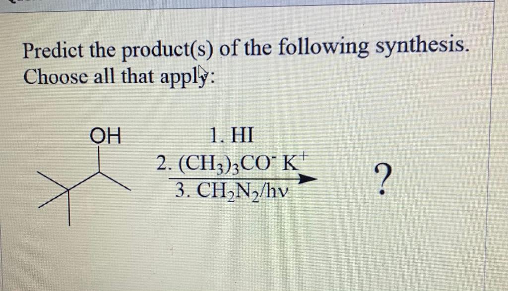 Solved predict the products of the following synthesis. | Chegg.com