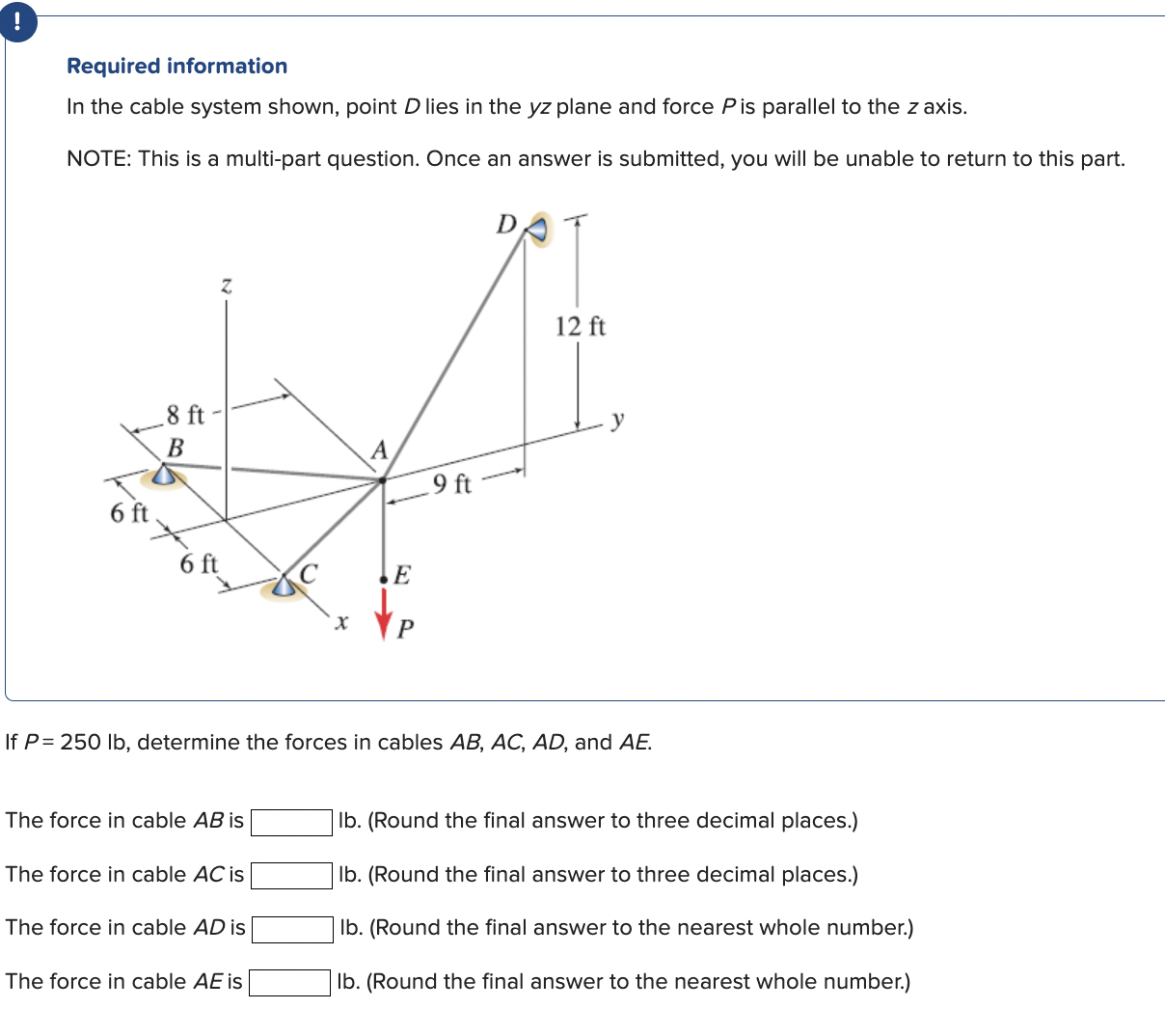 Solved Required information In the cable system shown, point | Chegg.com
