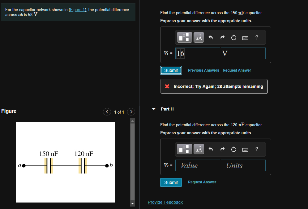 Solved For the capacitor network shown in (Figure 1), the | Chegg.com