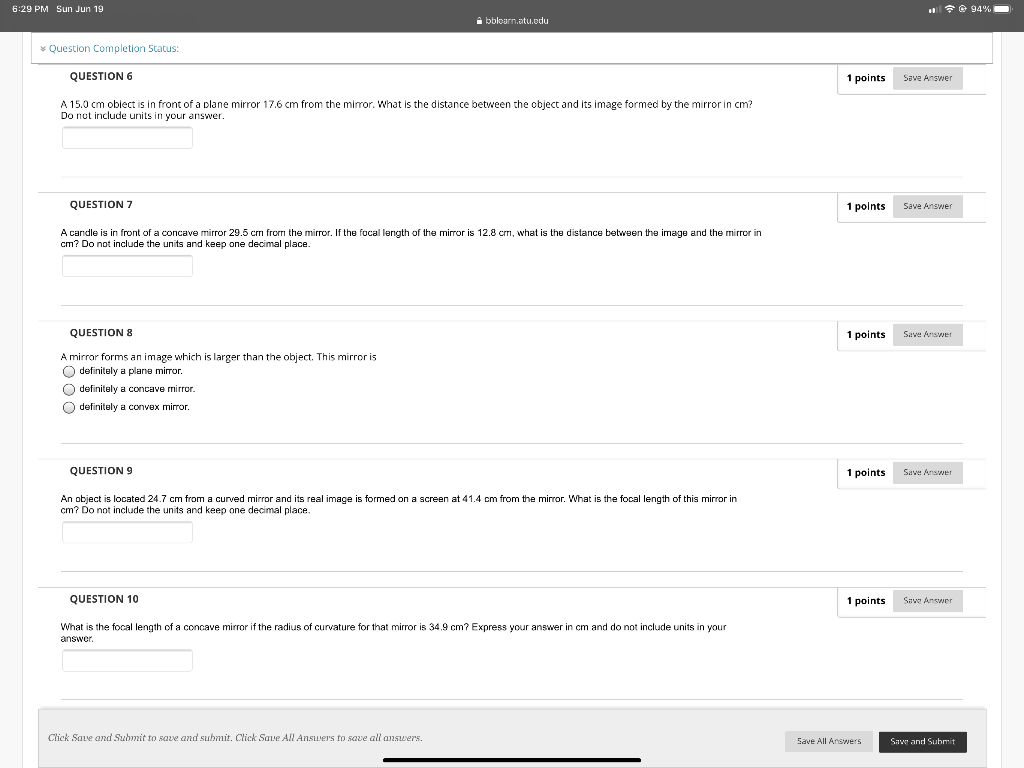 Solved 6:29 PM Sun Jun 19 bblearn.atu.edu * Question | Chegg.com