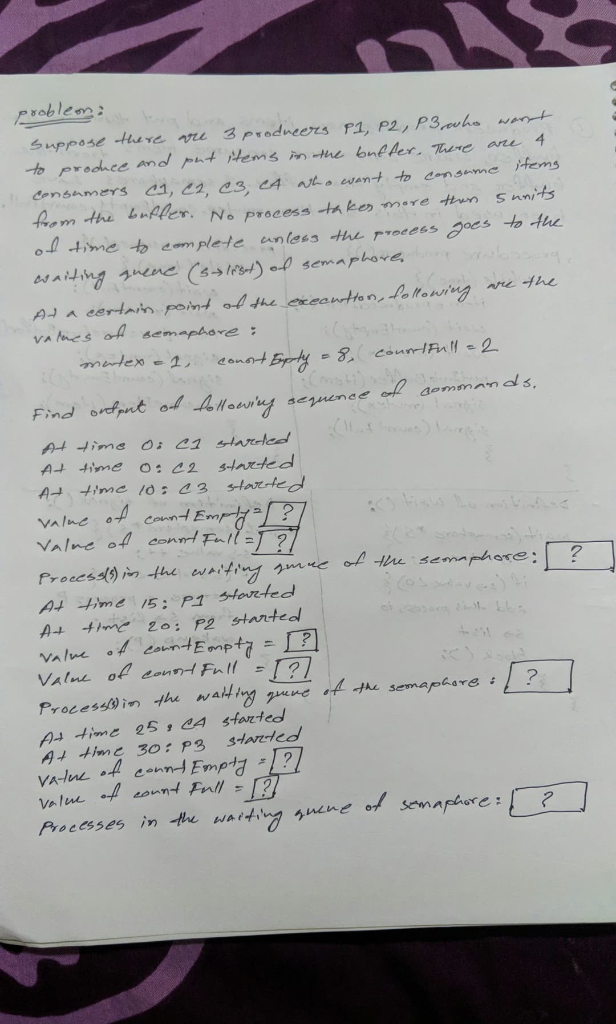 Solved o producers produce new items and put them in the | Chegg.com