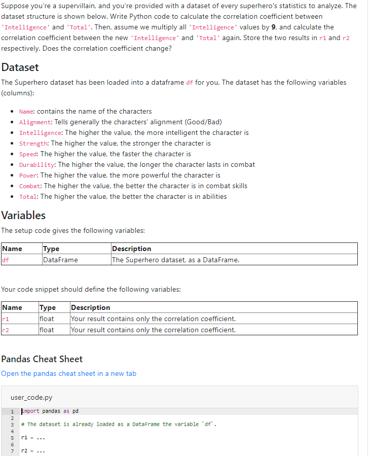 Suppose you're a supervillain, and you're provided | Chegg.com
