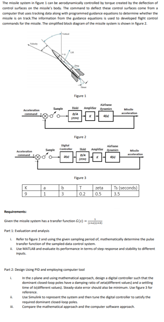 [Solved]Missile System Figure 1 Aerodynamically Controlled Torque Created Deflection Control ...